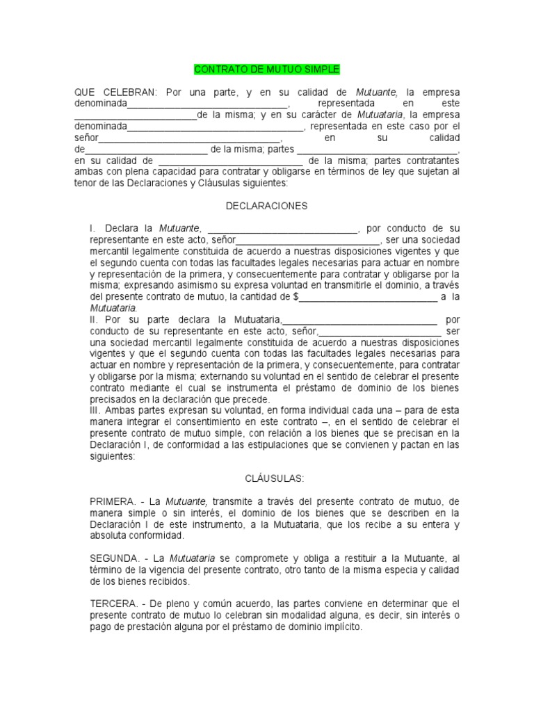 Formato de Contrato | PDF
