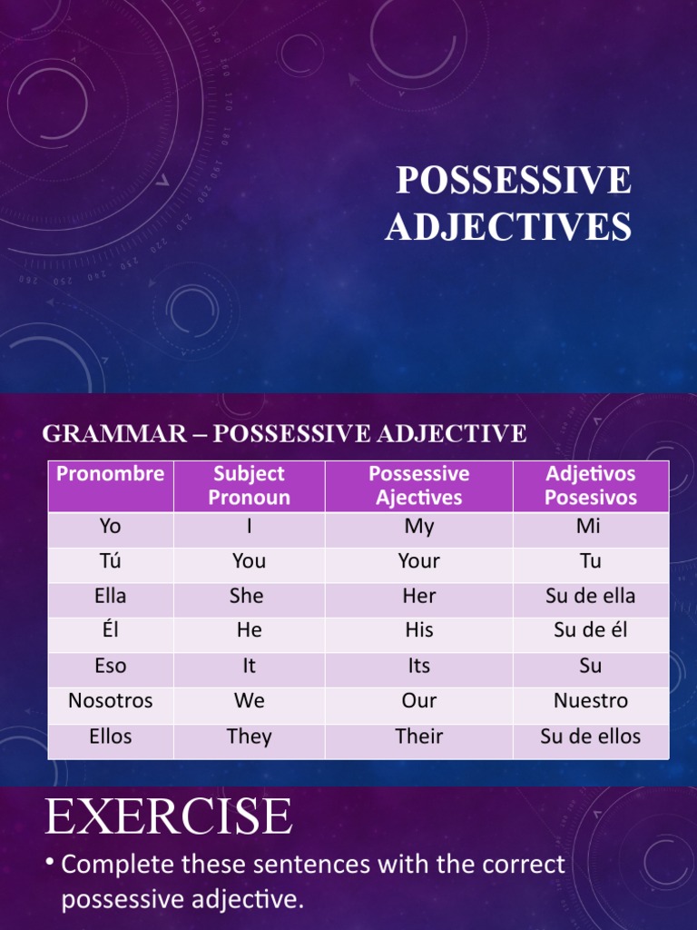 Possessive Adjectives | PDF