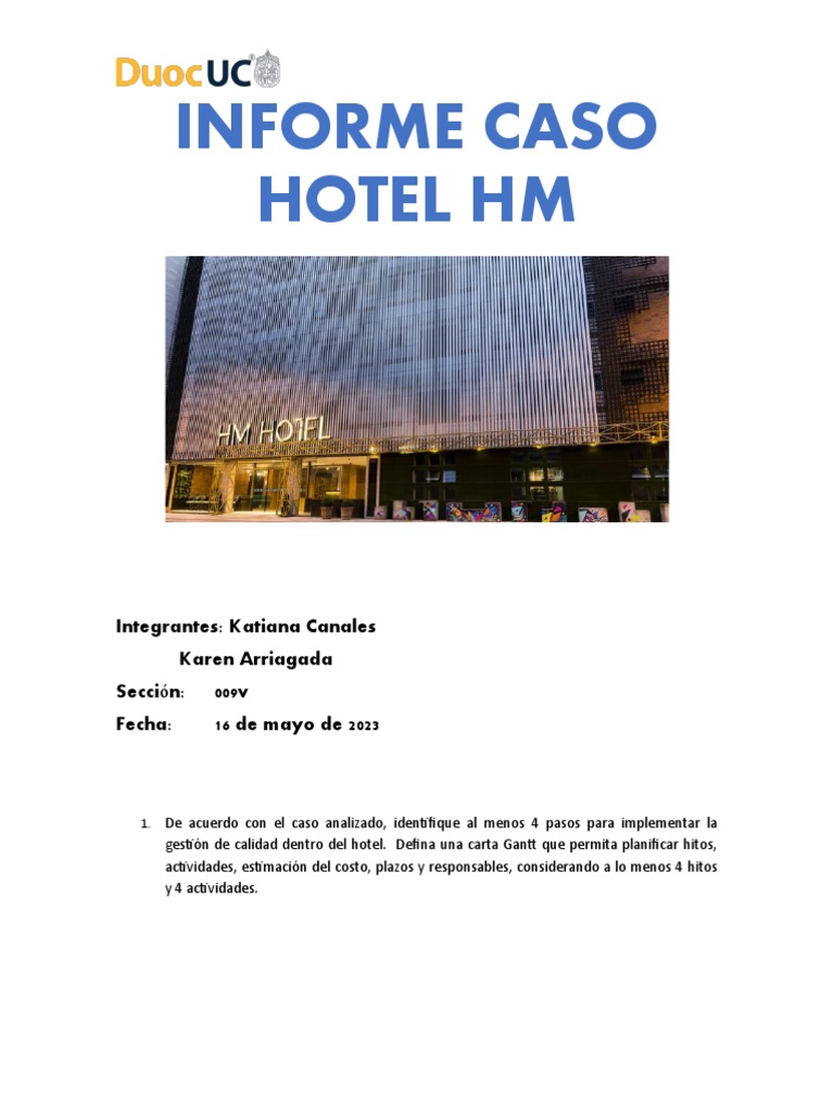 Informe Del Caso Del Hotel HM | PDF