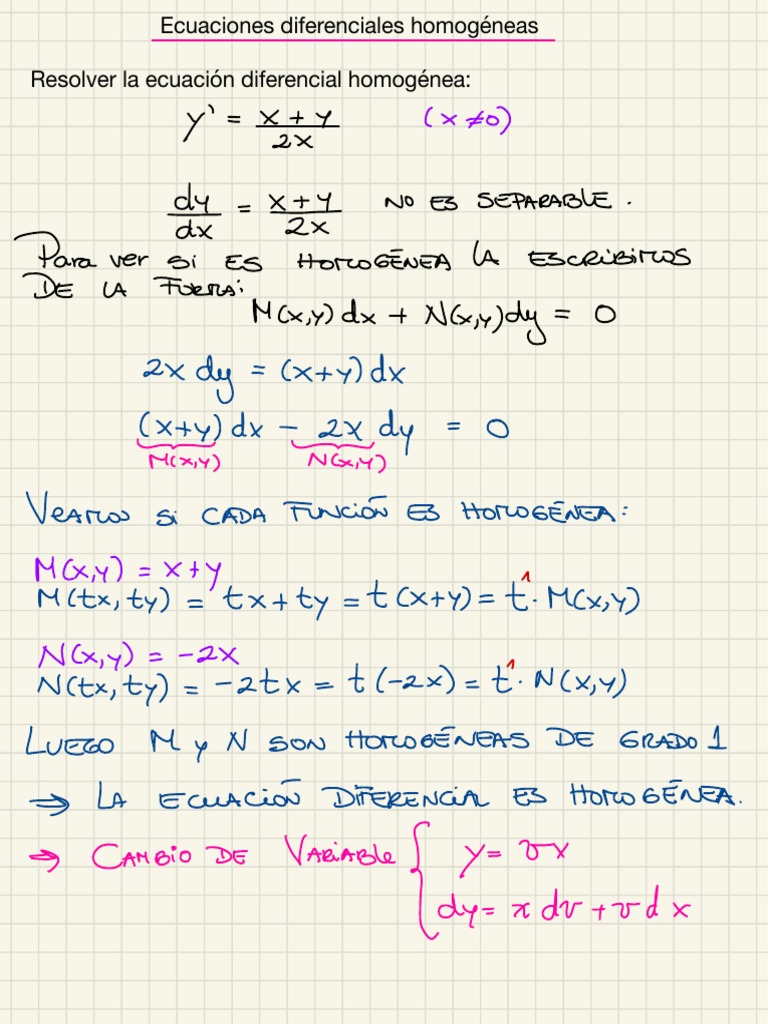 Ejercicio Homogénea | PDF | Ecuaciones | Objetos matemáticos