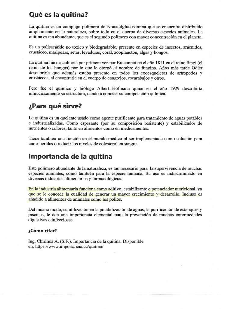 Qué Es La Quitina | PDF