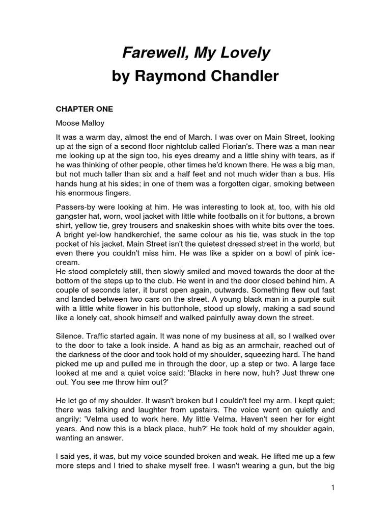 Farewell, My Lovely by Raymond Chandler | PDF