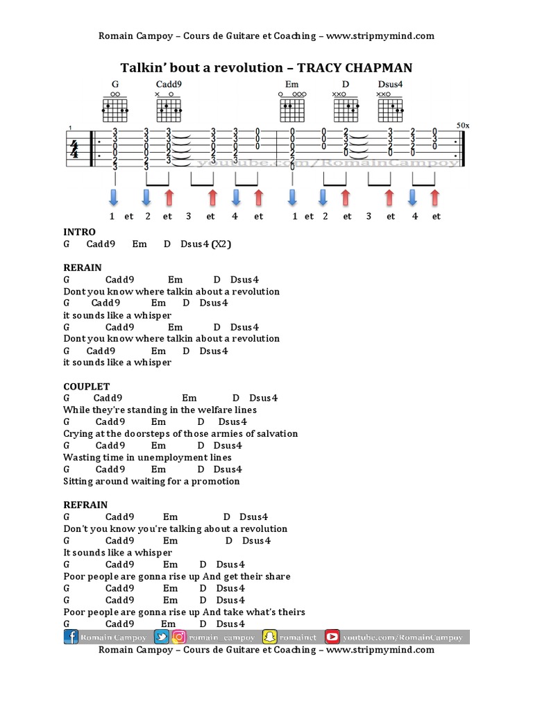 Tracy Chapman Revolution Chords Guide | PDF