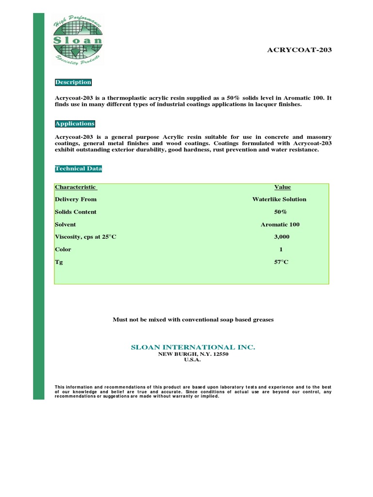 Acrycoat-203 | PDF