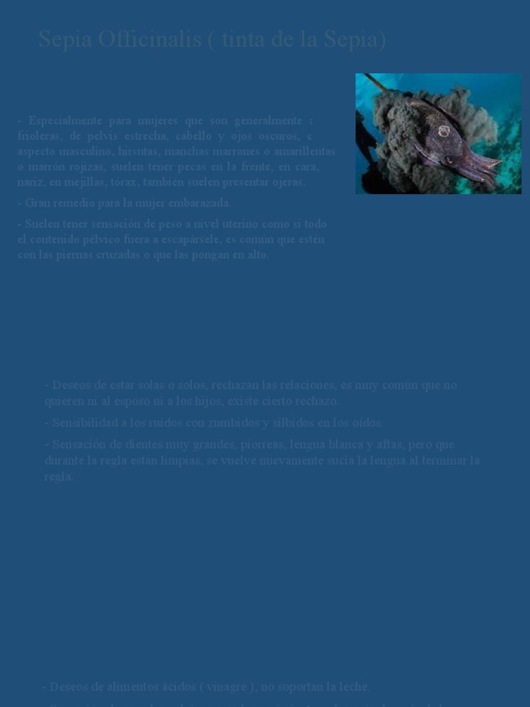 Resumen Del Medicamento Sepia, Homeopatia Unicista. | PDF