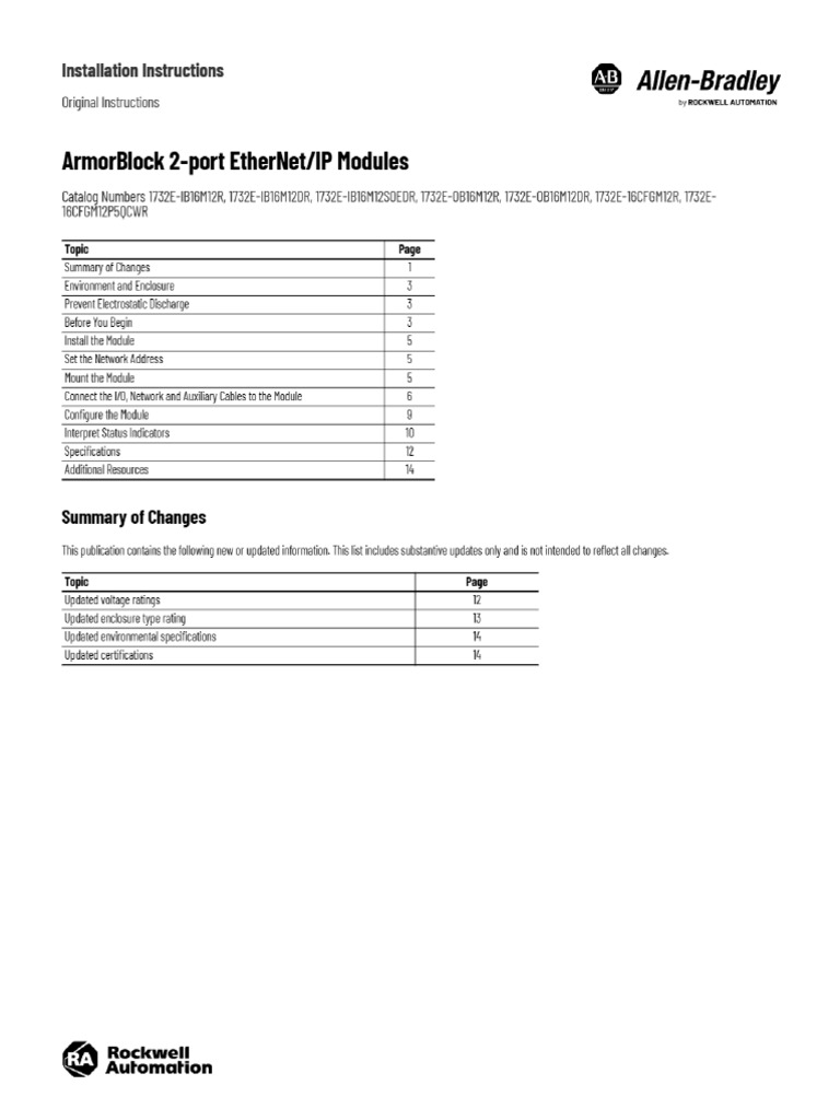 1732 ArmorBlock I - O Modules Technical Documentation - Rockwell ...