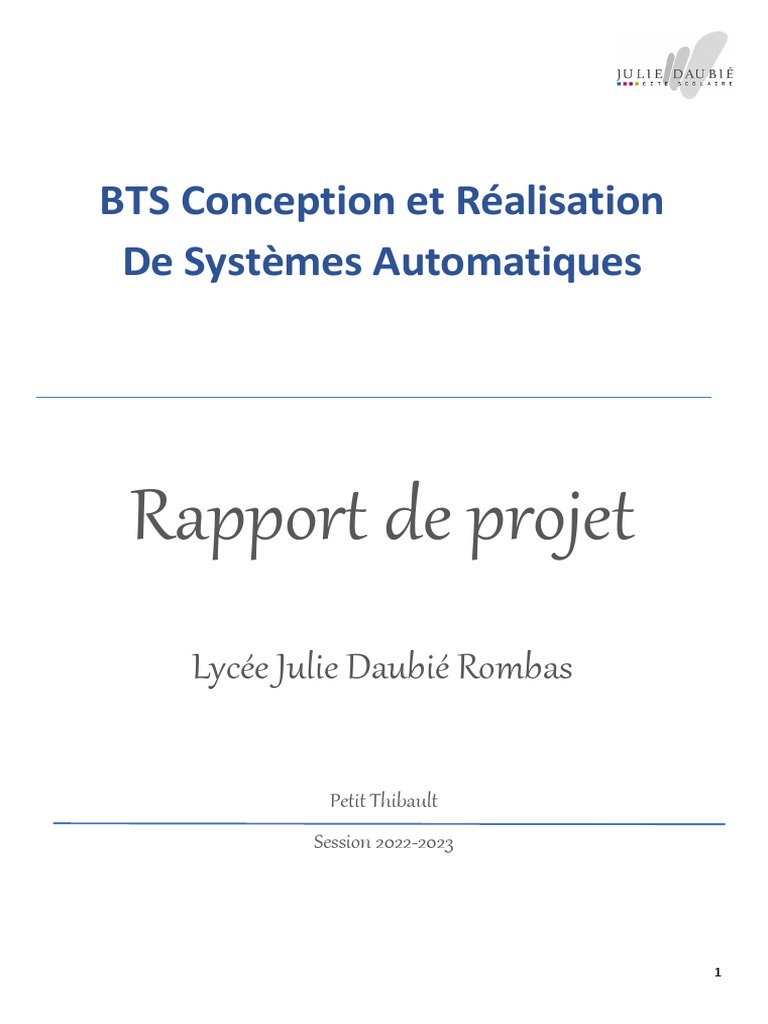 Rapport Projet Poste Robot BTS CRSA PETIT Thibault | PDF