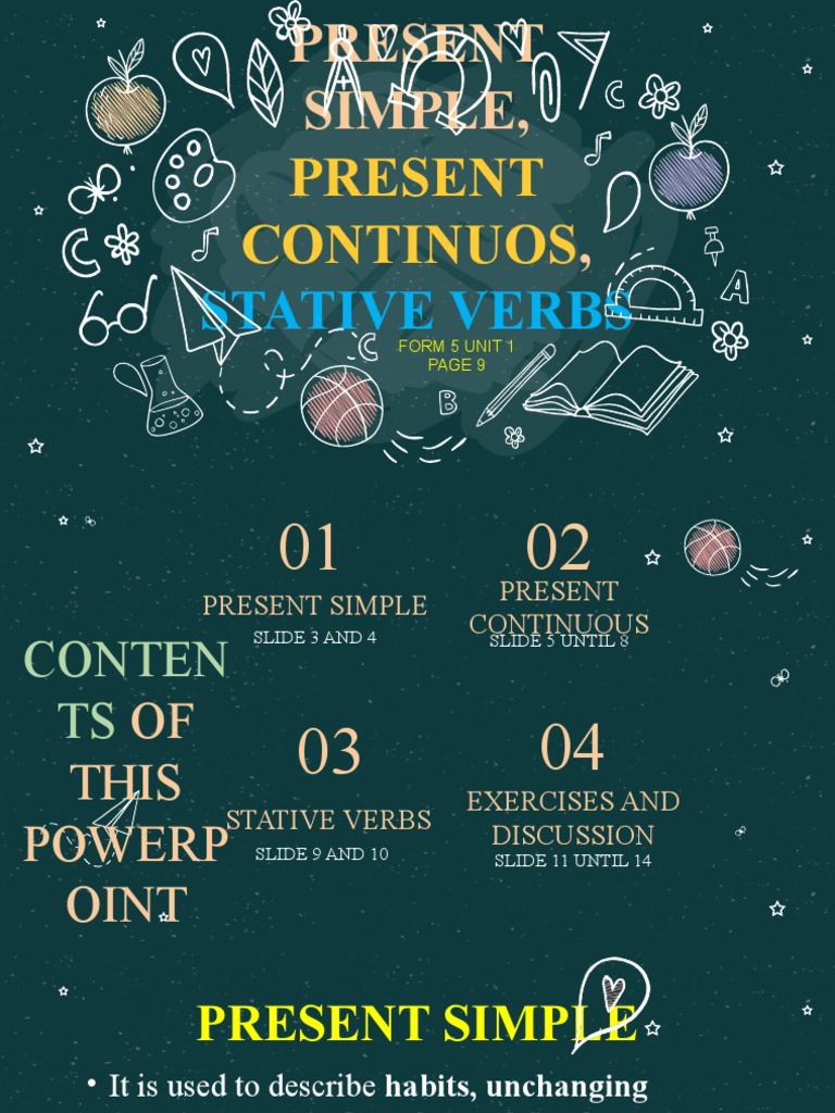 Form 5 Present Tenses Overview | PDF | Perfect (Grammar) | Verb