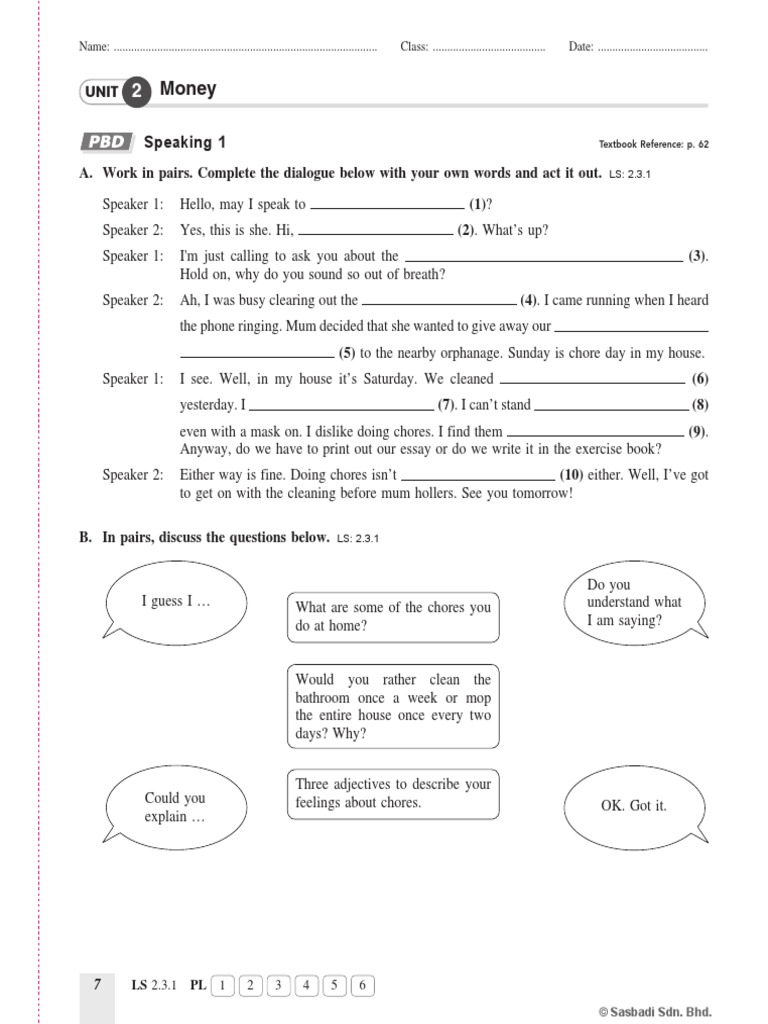 English Form 2 - Unit 2 | PDF