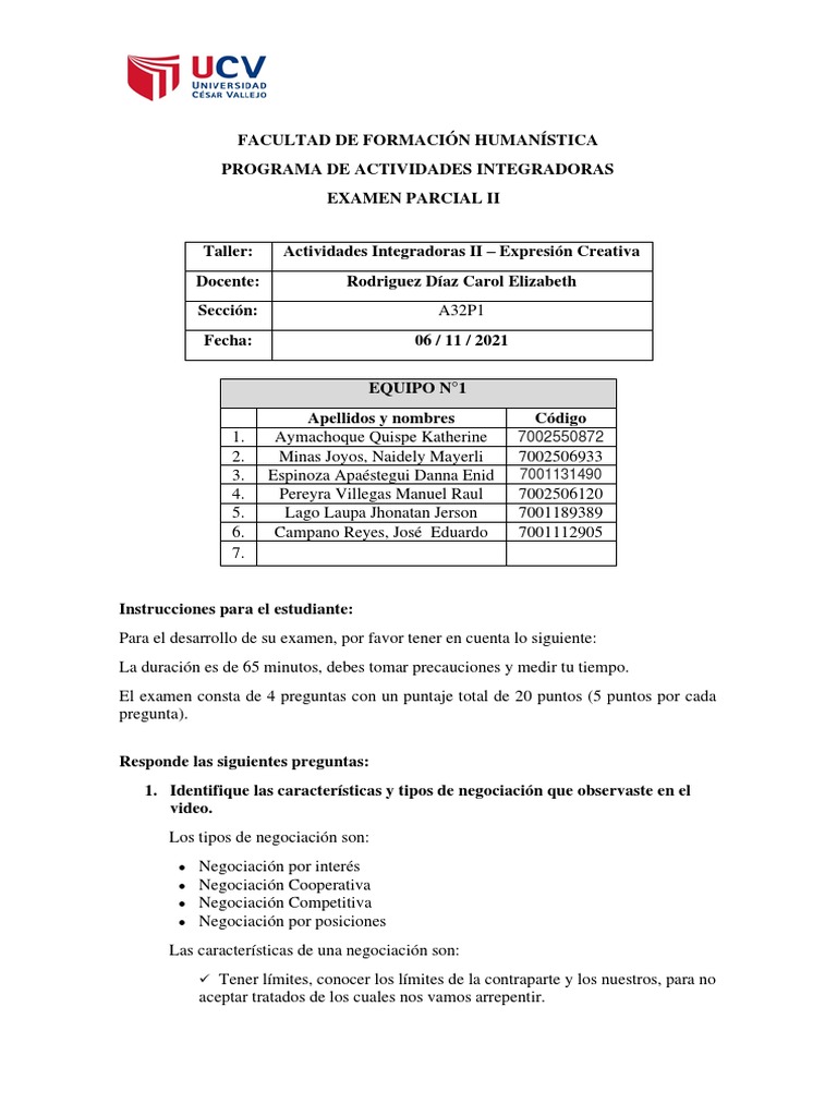 Segundo Examen Parcial - Actividades Integradoras Ii | PDF