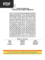 Sopa de Letras: Reciclaje y Medio Ambiente | PDF