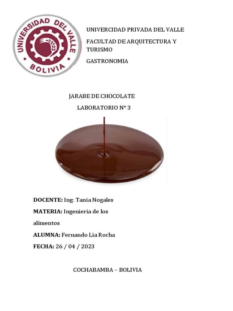 Proceso de Elaboración de Jarabe de Chocolate | PDF | Chocolate ...