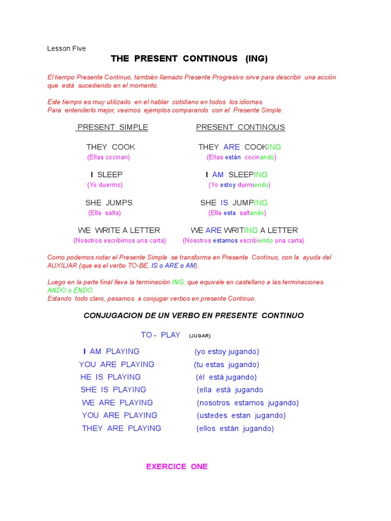 The Present Continous | PDF