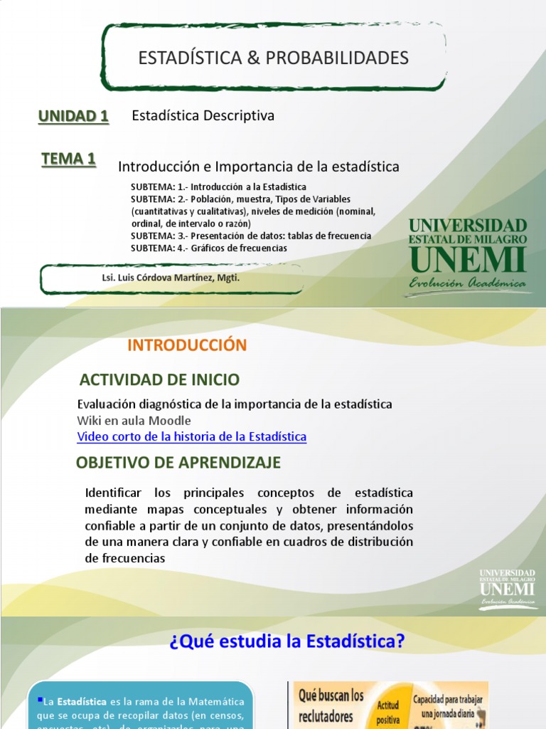 ESTADISTICA1 | PDF | Estadísticas | Nivel de medida