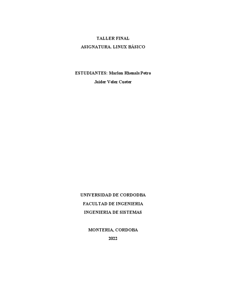 TALLER FINAL Linux | PDF