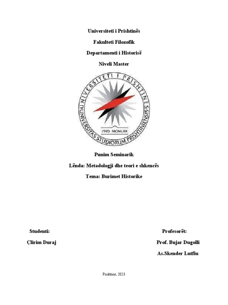 Burimet Historike Final Word 2023 | PDF
