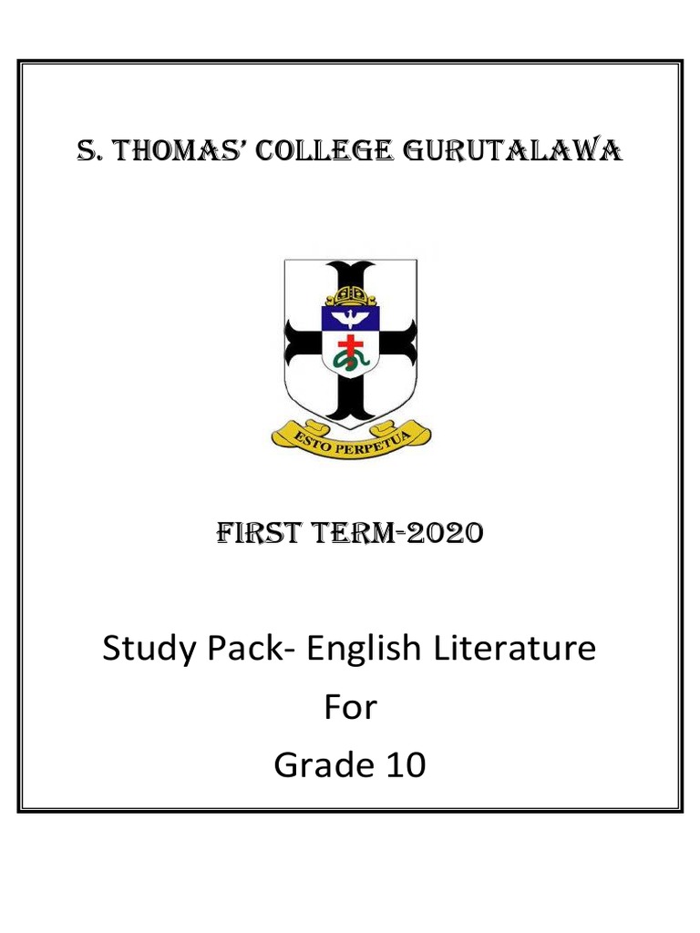 Grade 10 English Literature Study Pack | PDF | Hunting