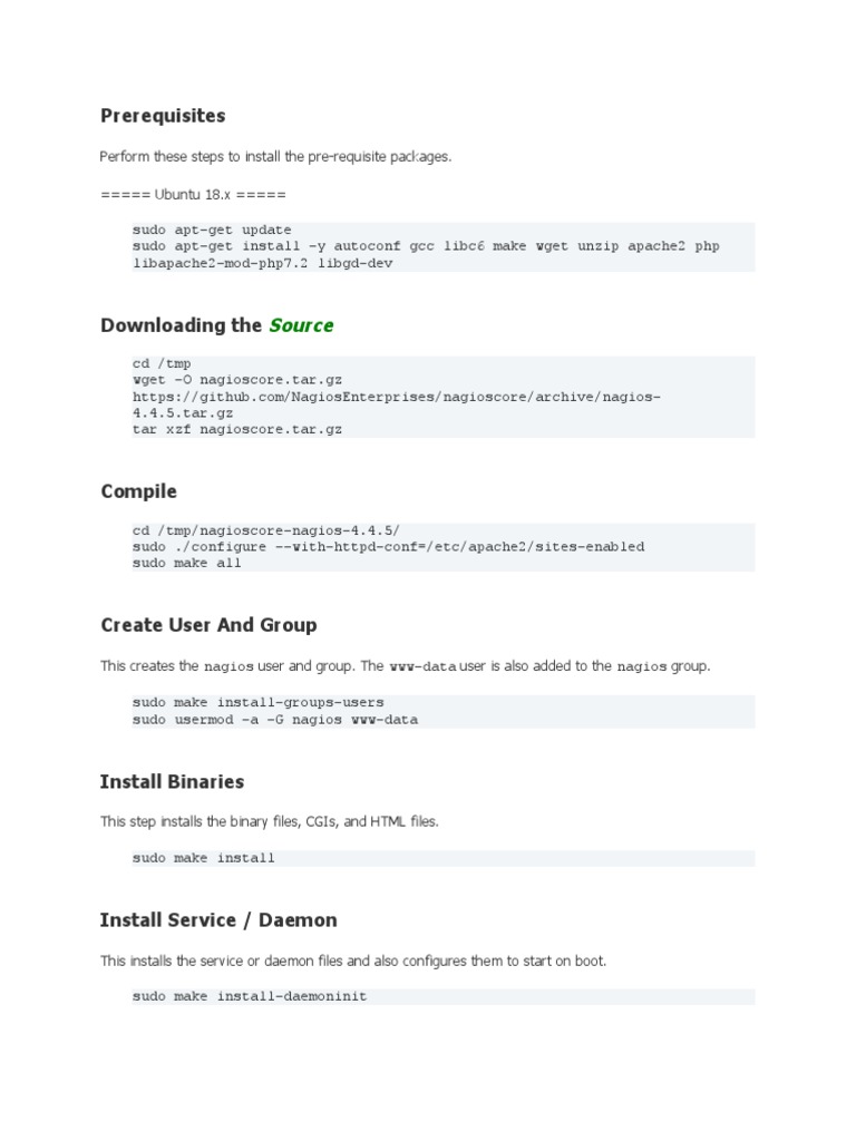 Nagios Core Setup Guide | PDF | Sudo | Apache Http Server