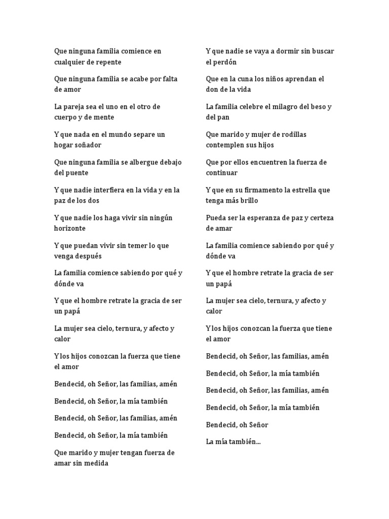Cancion La Familia | PDF