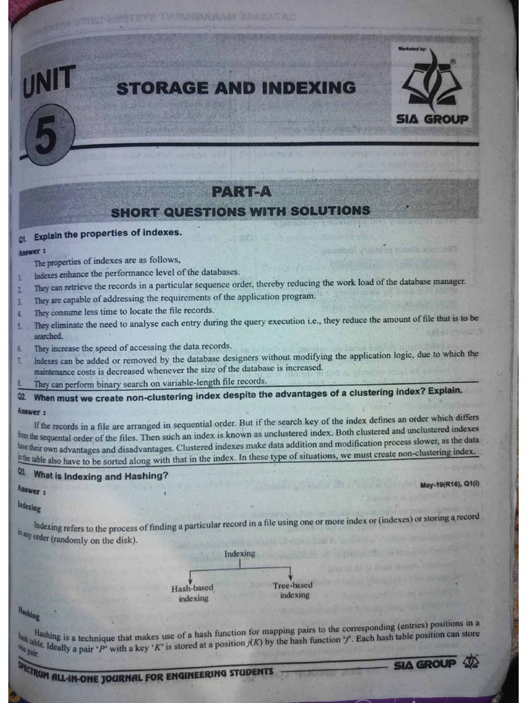 DBMS Unit5 | PDF | Database Index | Databases