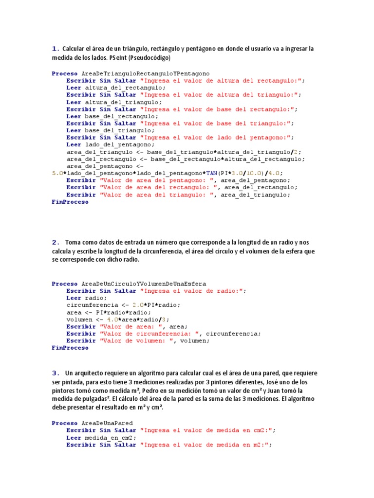 10 Ejercicios de Algoritmos-3 | PDF