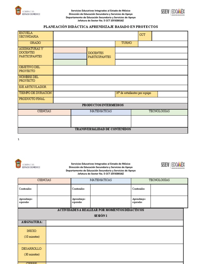 FORMATO PLANEACIÓN POR PROYECTOS - 2022-2023 Final | PDF | Enseñando | Educación Secundaria