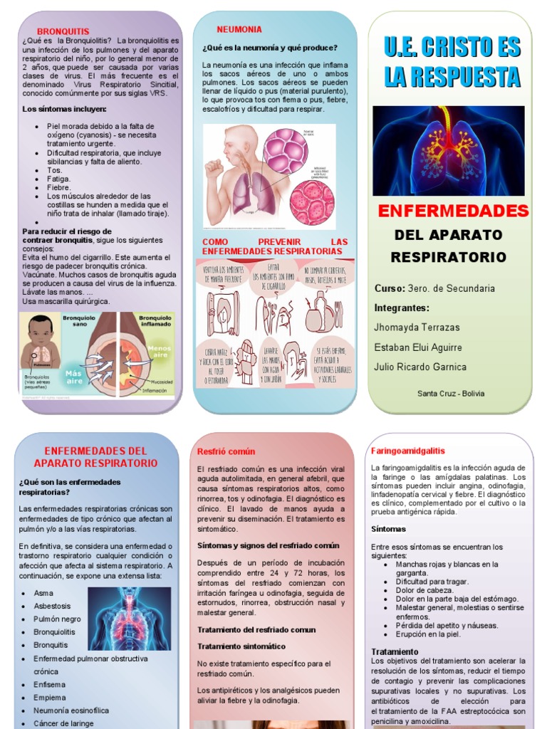 Triptico Enfermedades Del Aparato Respiratorio | PDF