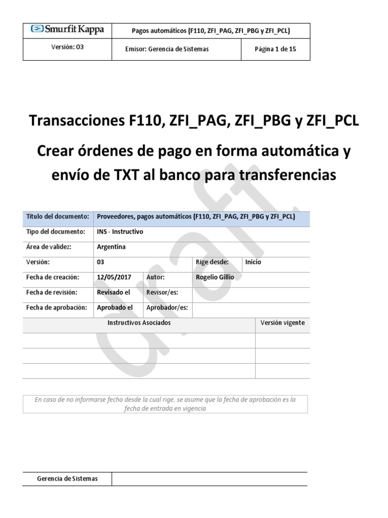 Instructivo Pagos Automáticos SAP F110 | PDF | Archivo de computadora | Bancos