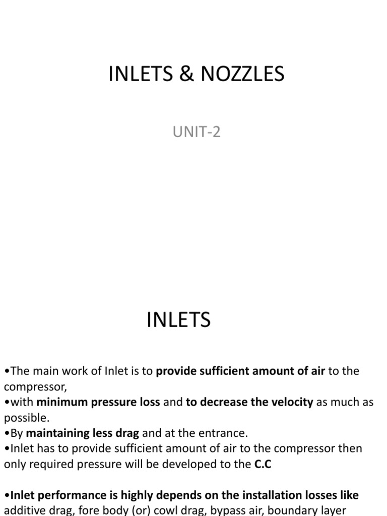 Inlets and Nozzles | PDF | Nozzle | Drag (Physics)