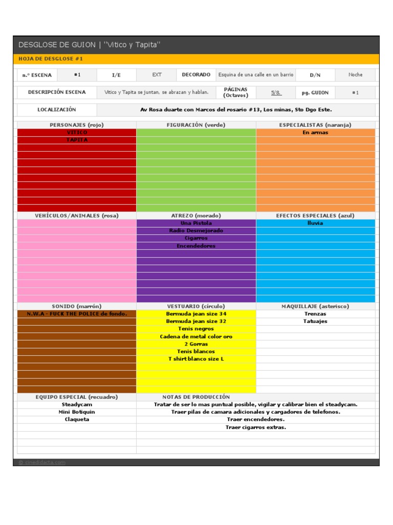 Desglose Guion | PDF | Los símbolos | Color