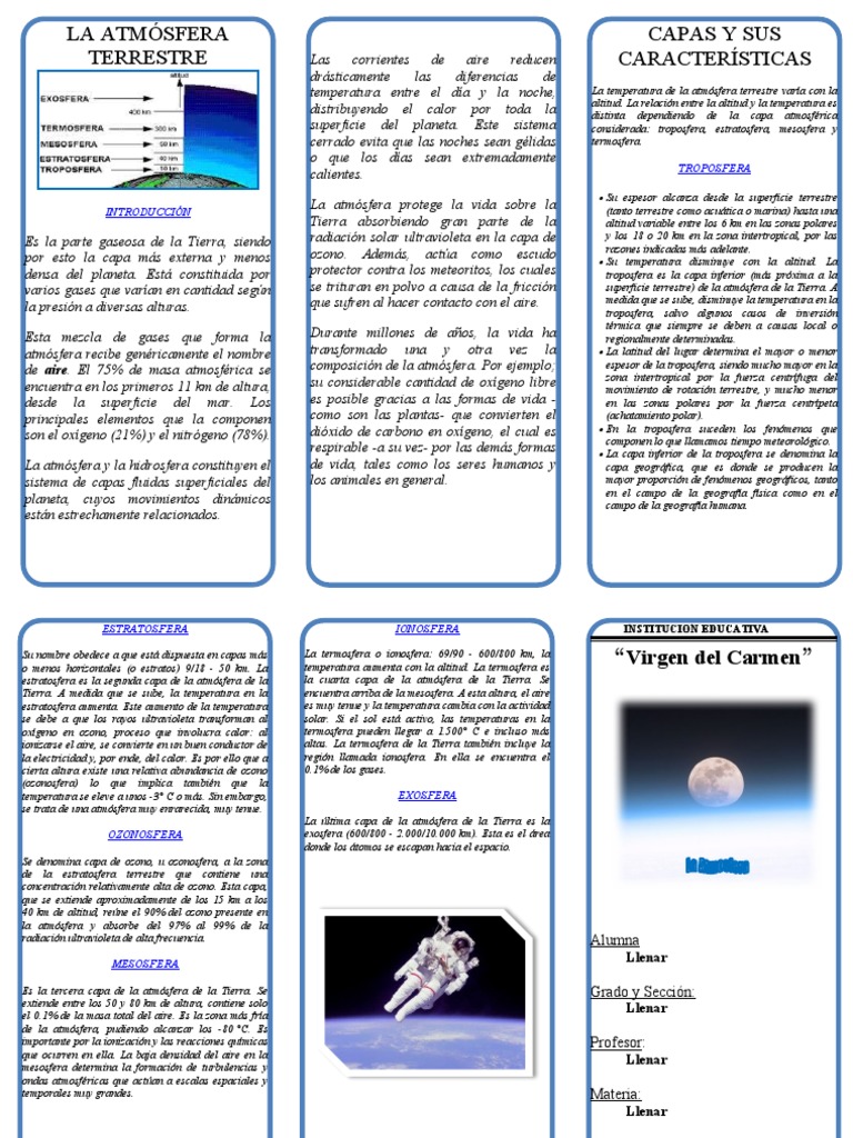 La Atmosfera Terrestre | PDF | Atmósfera de tierra | Atmósfera