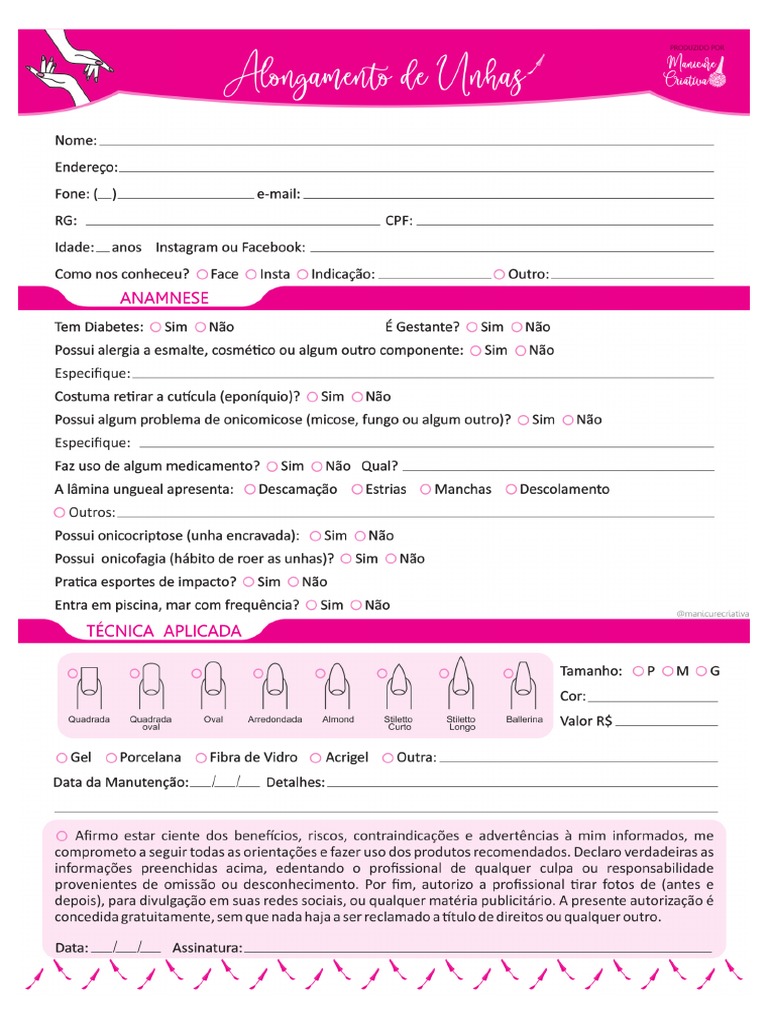 Ficha Anamnese Nail | PDF