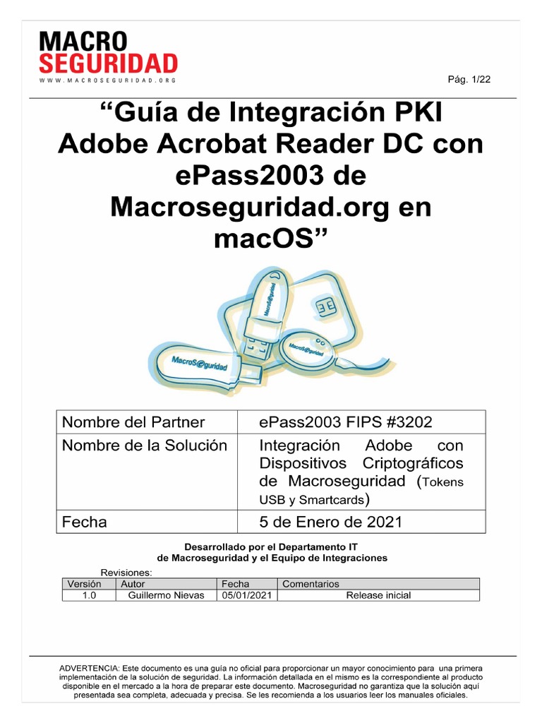 Guia Integracion PKI Adobe Reader Epass2003 Mac Macroseguridad v1.0 | PDF