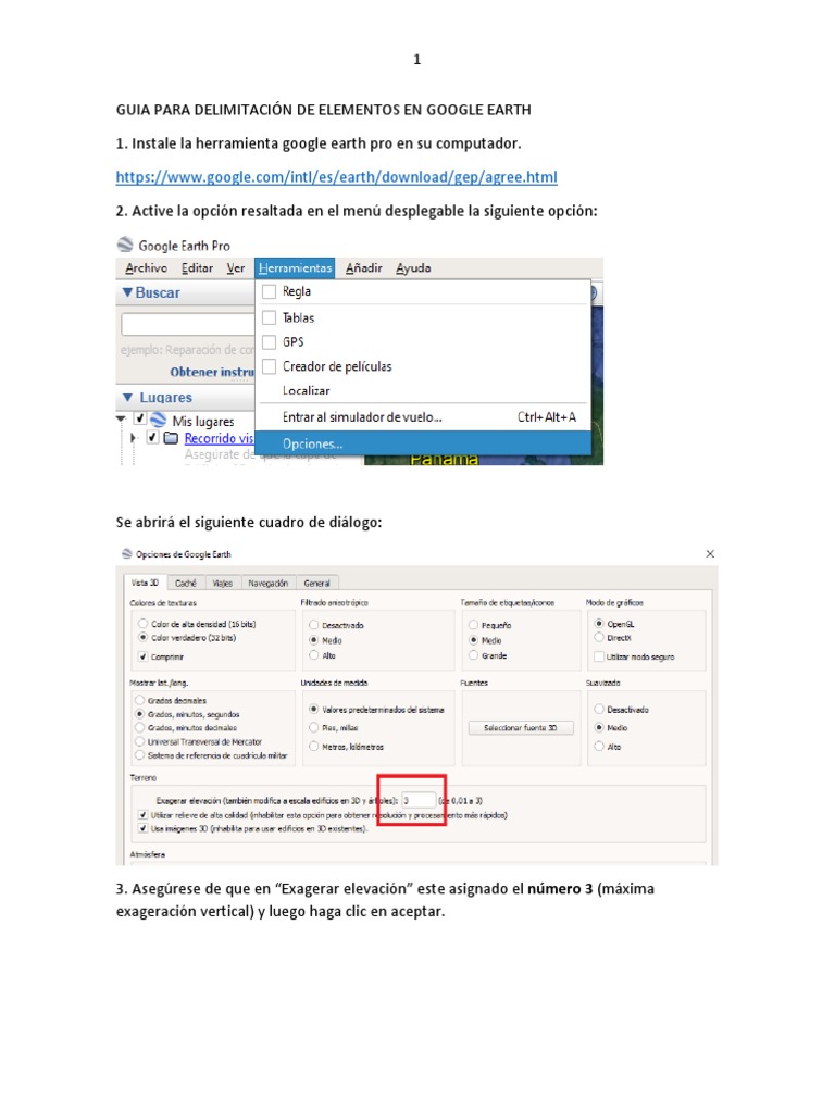 Guia para Delimitación de Elementos en Google Earth | PDF