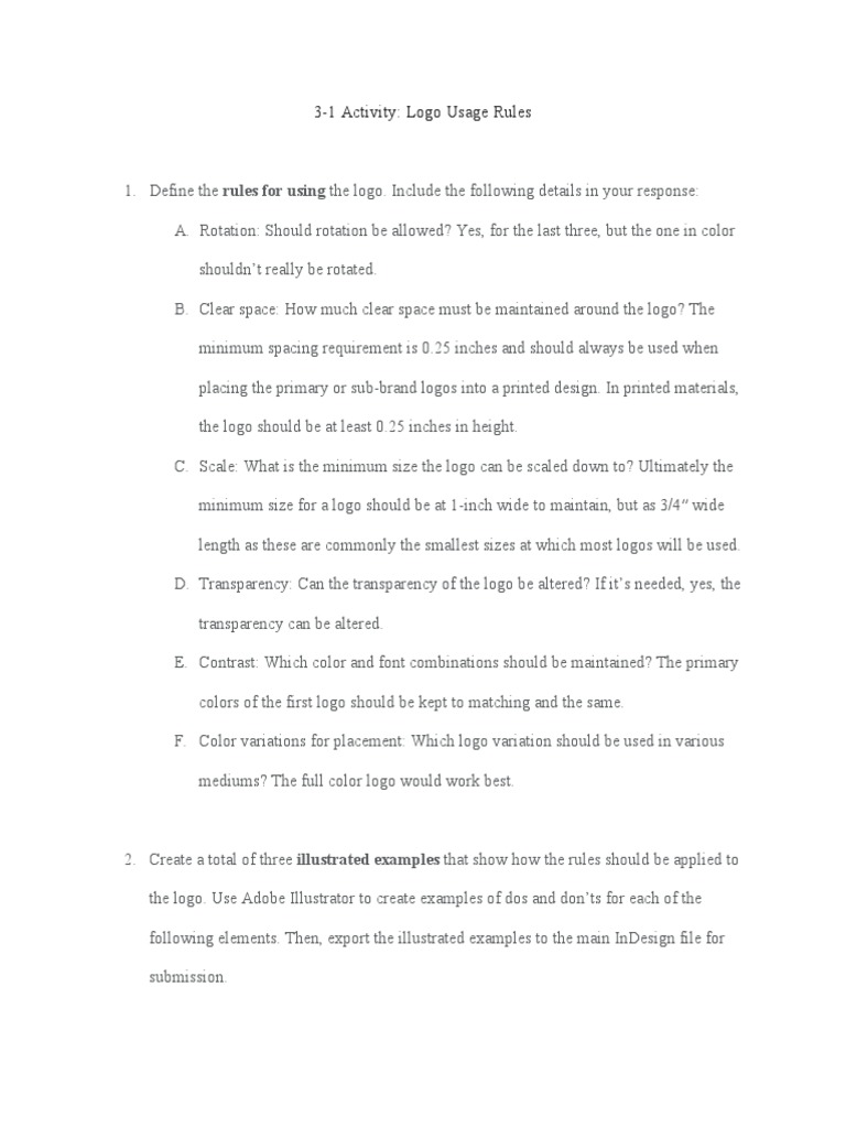 3-1 Activity Logo Usage Rules | PDF | Logos | Vision