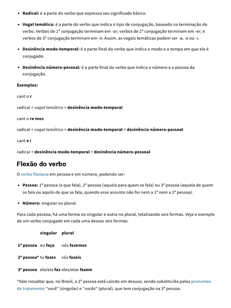 Verbo Tudo O Que Você Precisa Saber Português Pdf