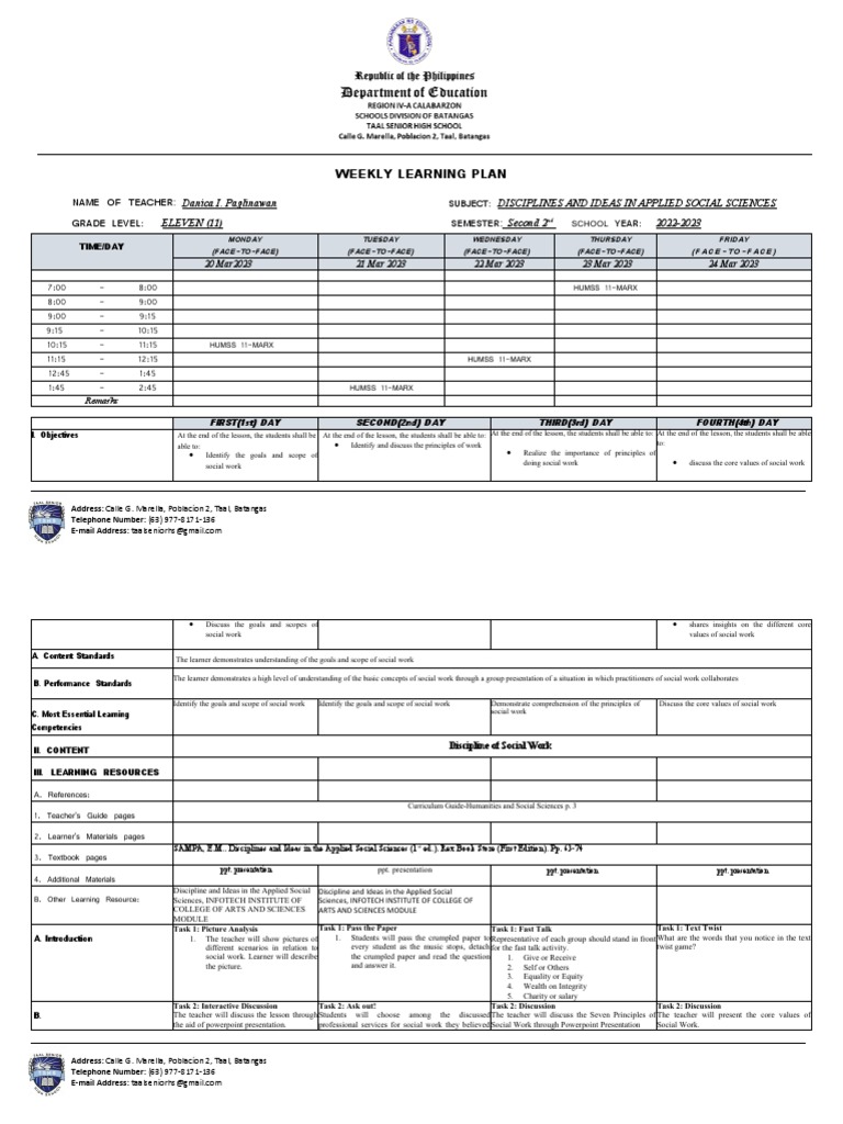 Diass Week 5 | PDF | Learning | Teachers