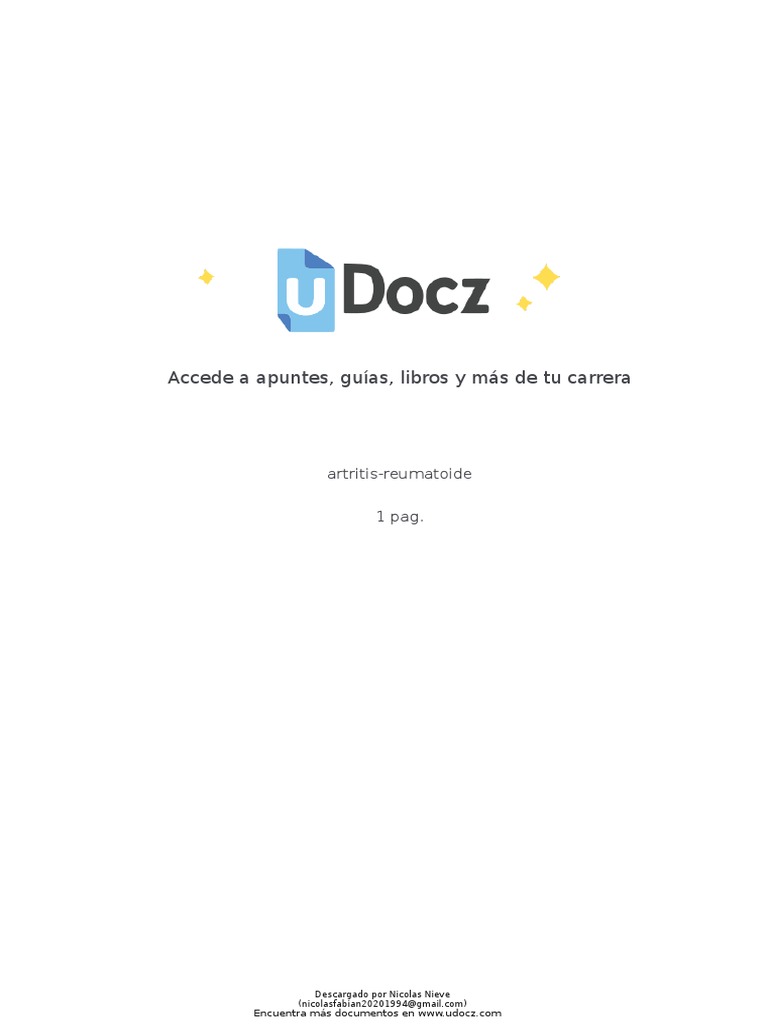 Artritis Reumatoide 444104 Downloable 410191 | PDF