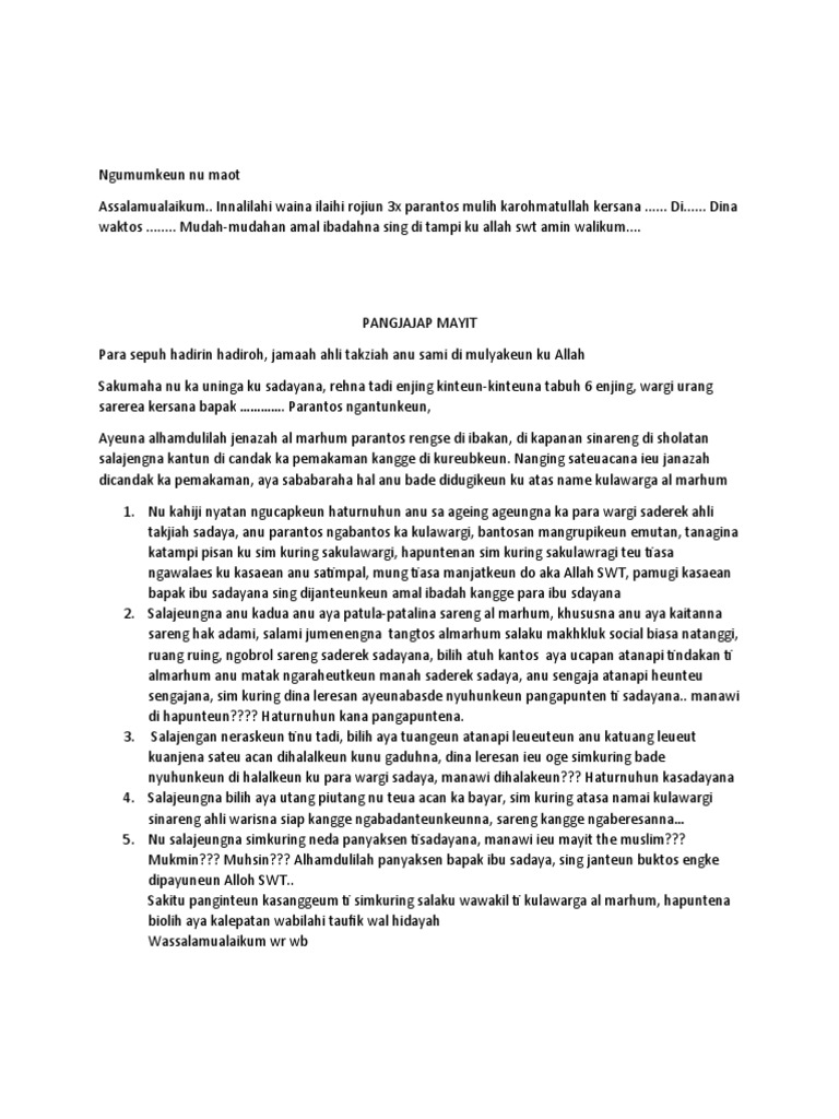 Pangjajap Mayit | PDF