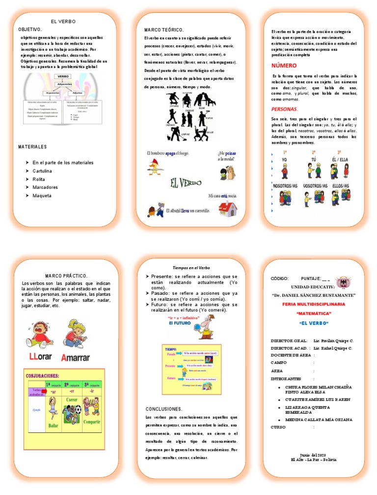 Triptico Primaria Feria 2022 | PDF | Verbo | Numero Gramatical