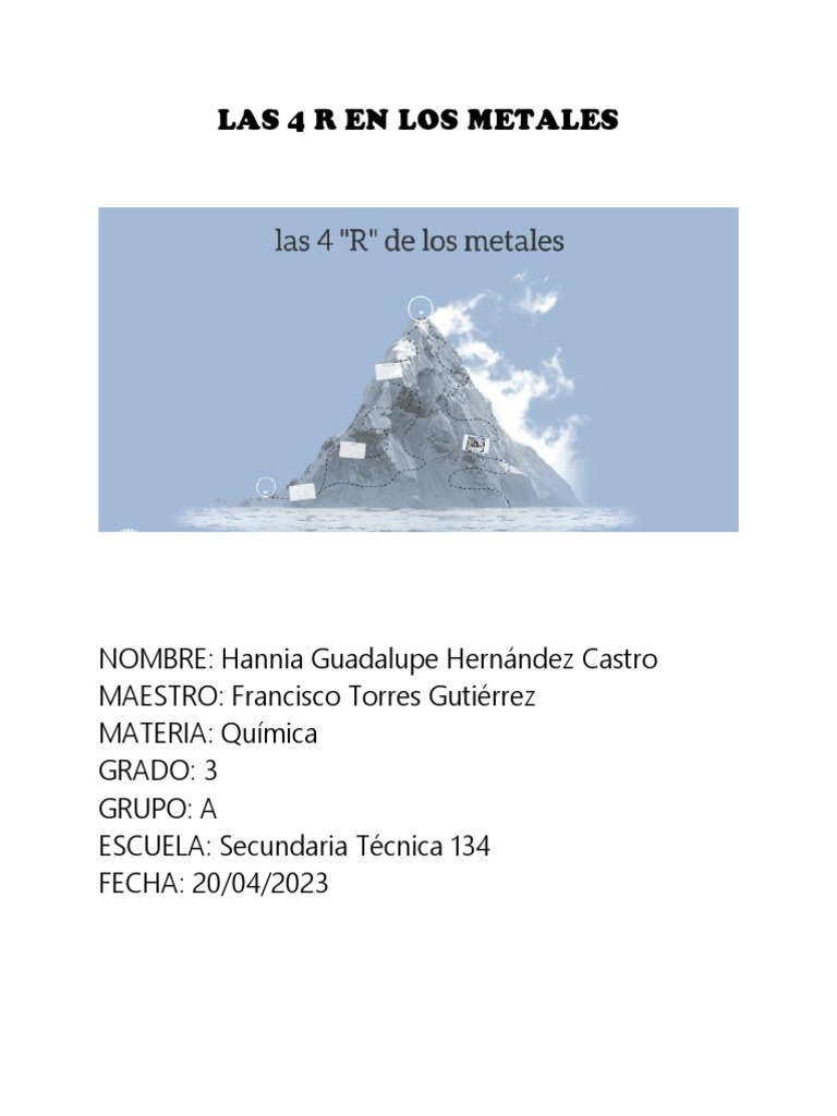 4R en el Manejo de Metales | PDF | Residuos | Reciclaje