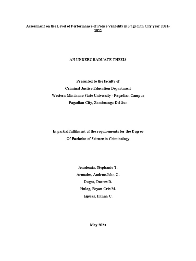Front Page Thesis | PDF
