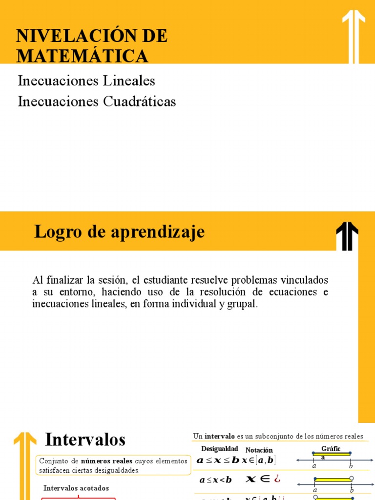 Inecuaciones | PDF | Desigualdad (Matemáticas) | Intervalo (Matemáticas)