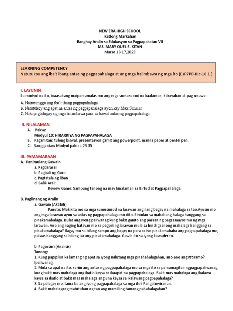 Cot Lesson Plan | PDF