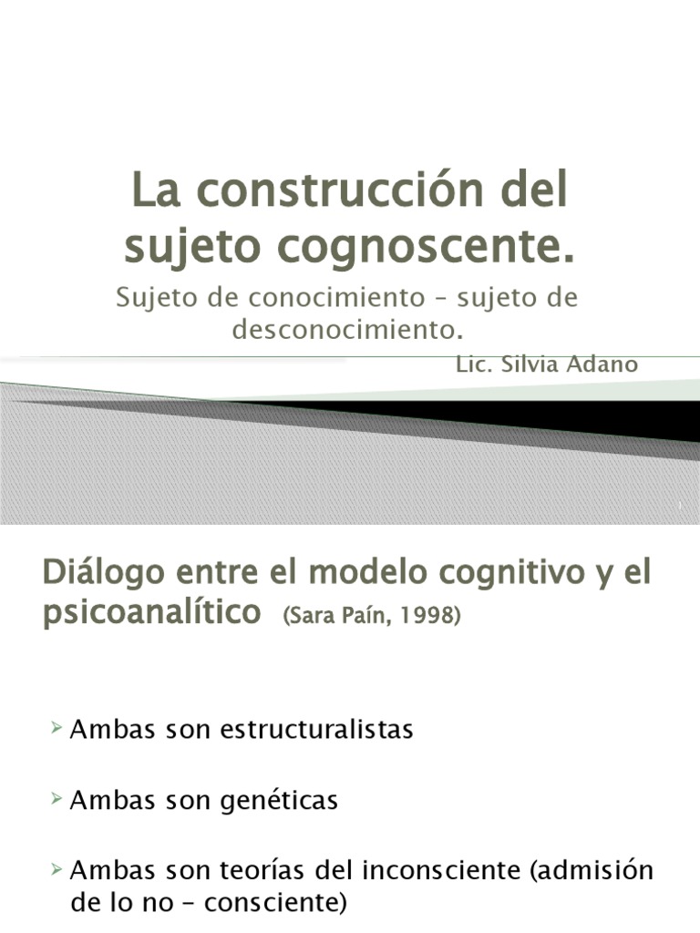 La Construcción Del Sujeto Cognoscente | Descargar gratis PDF ...