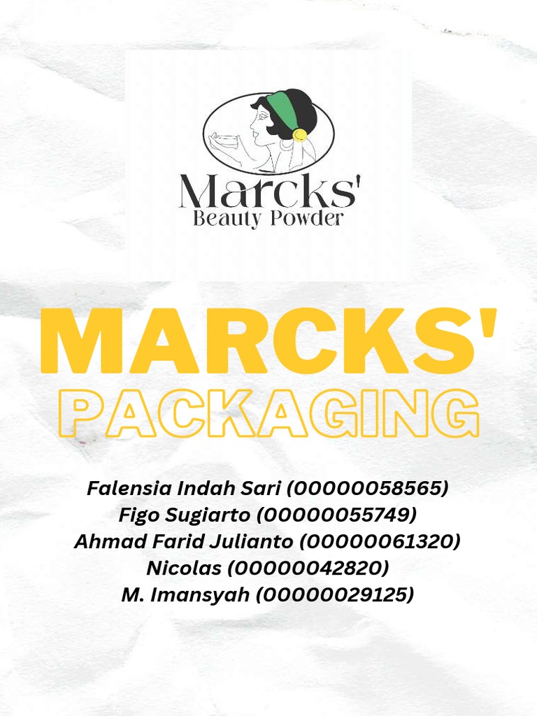 Marcks' Packaging - Packaging Design B - Nicolas - 00000042820 | PDF