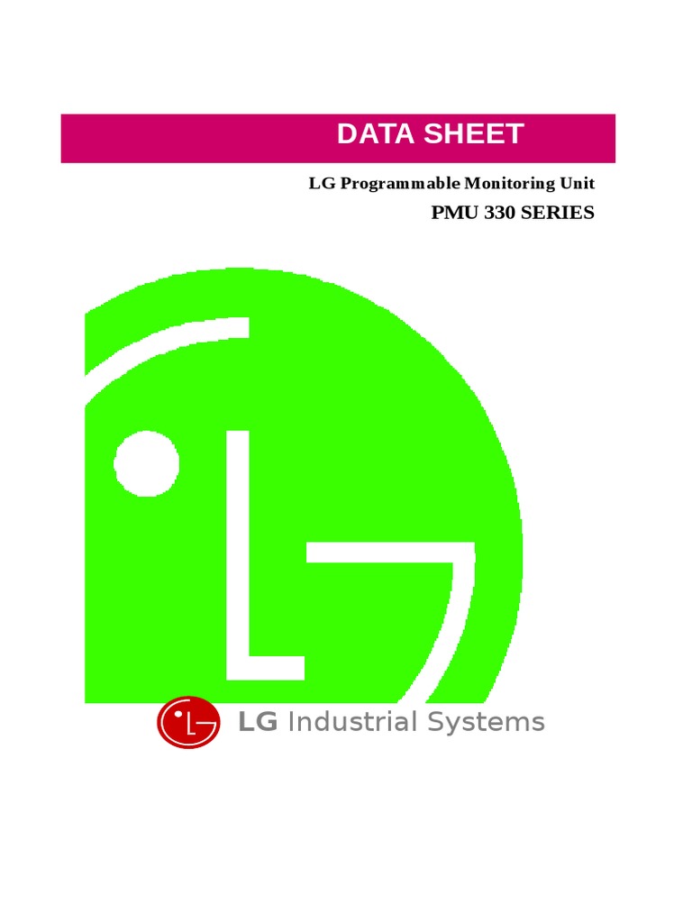 Lg Pmu 330 Series Programmable Monitoring Unit Data Sheet Original (1 ...