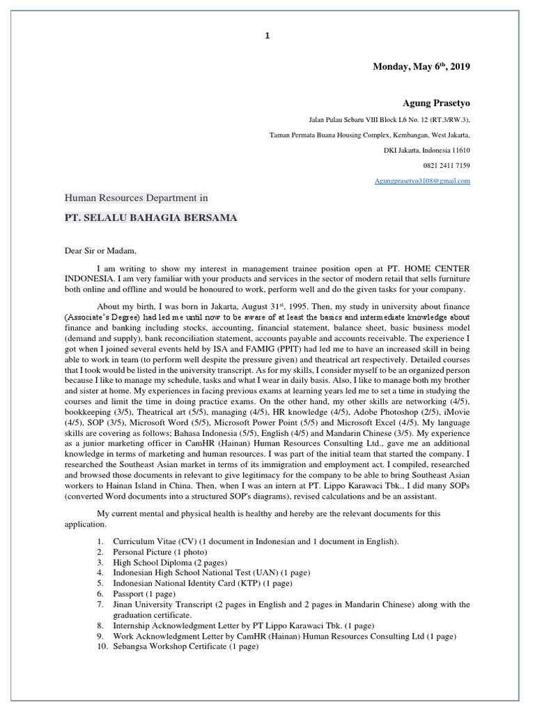 Cover Letter Pdf Business