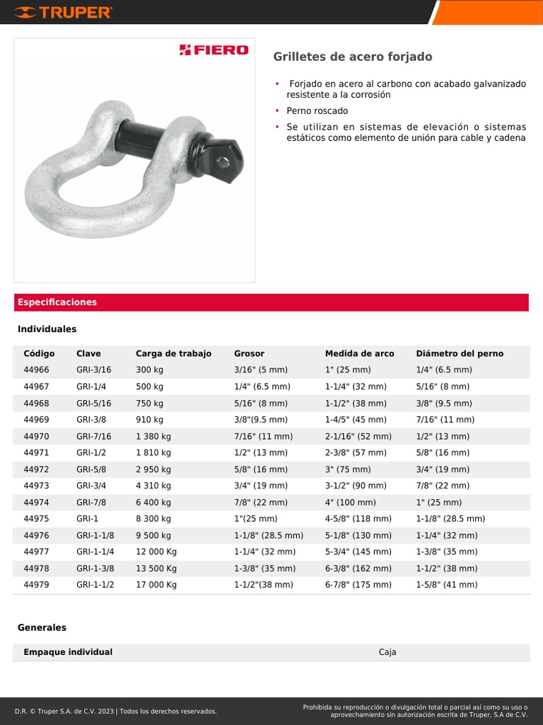 Grilletes | PDF | Ingeniería de Edificación | Procesos industriales