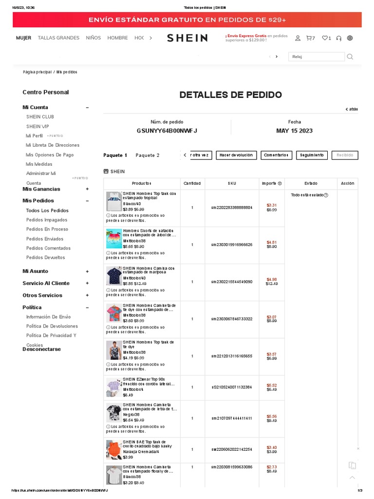 Factura Shein 1 | PDF